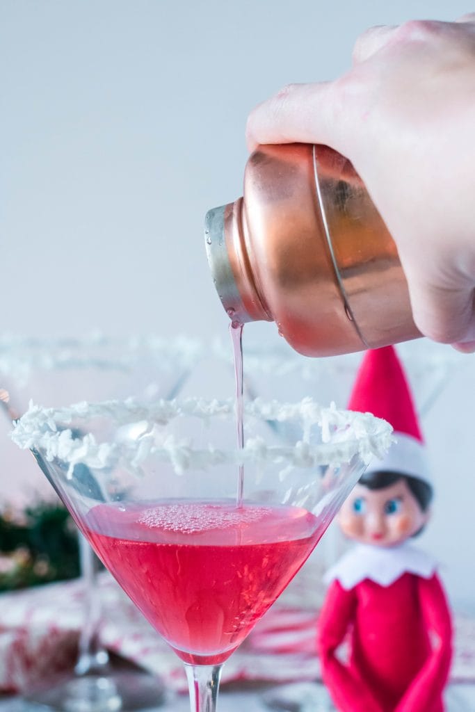 Naughty Elf Cocktail - Santa's Hat Martini Recipe - Aspiring Winos