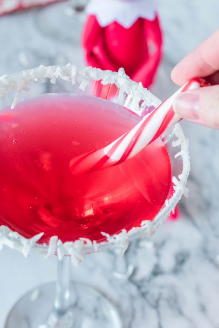 Naughty Elf Cocktail - Santa's Hat Martini Recipe - Aspiring Winos