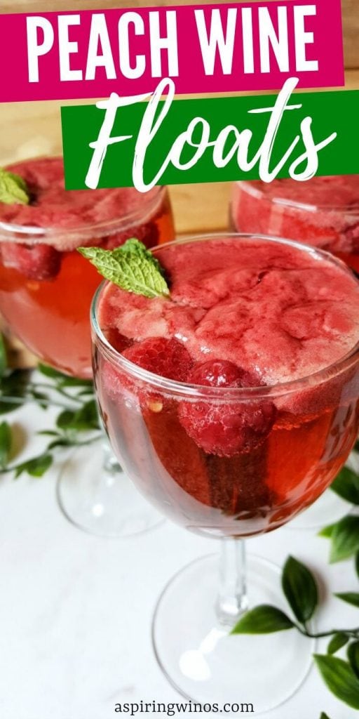 Sparkling Peach Wine Float - Aspiring Winos