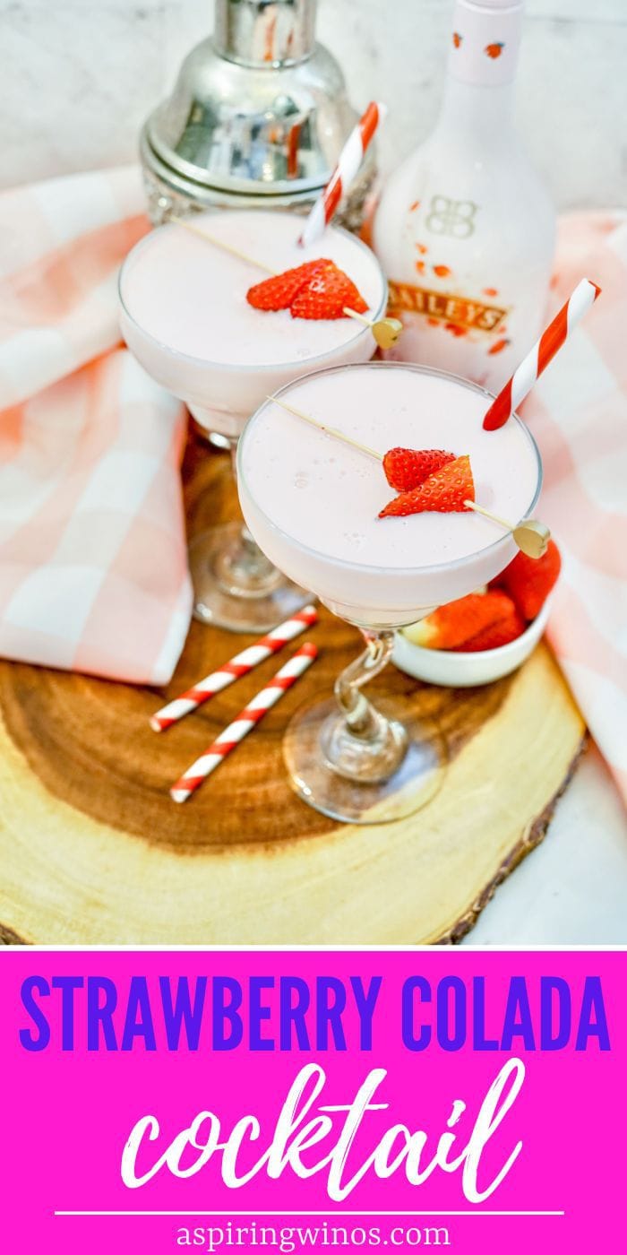 Strawberry Colada Cocktail - Aspiring Winos